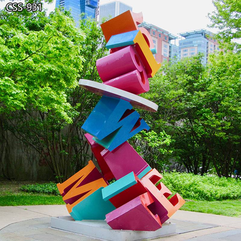 Painted Stainless Steel Letter Sculpture Art Project - YouFine Sculpture