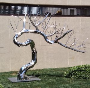 Modern Large Outdoor Stainless Steel Tree Sculpture - YouFine Sculpture