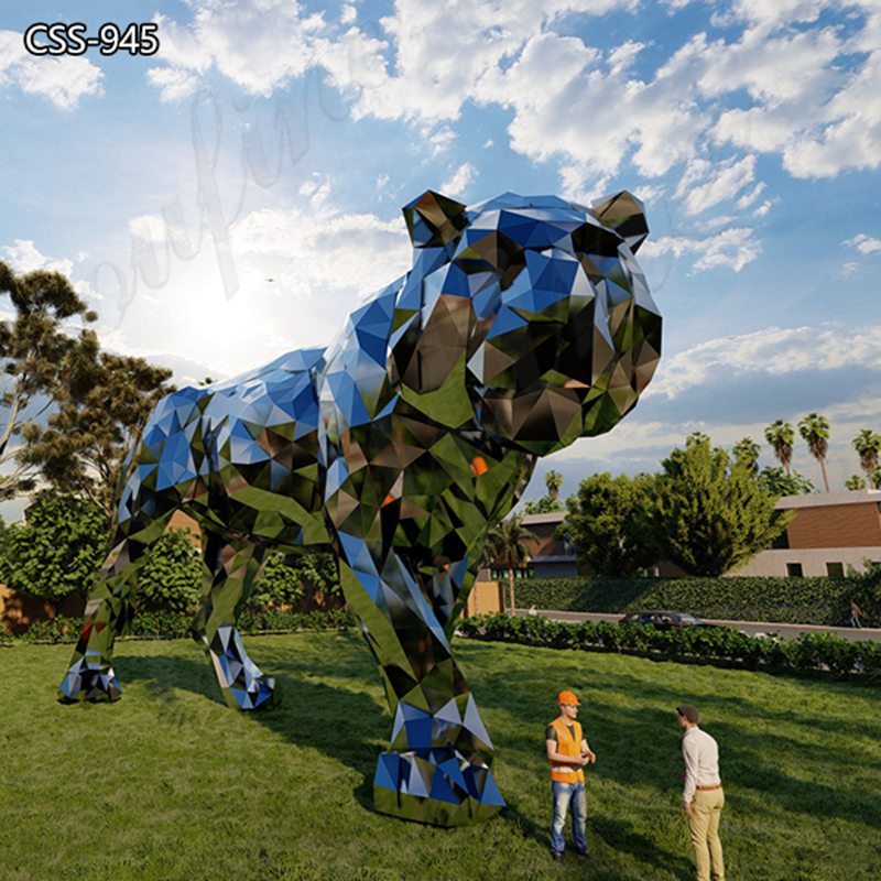 Geometric Metal Tiger Sculpture Landmark OEM - YouFine Sculpture