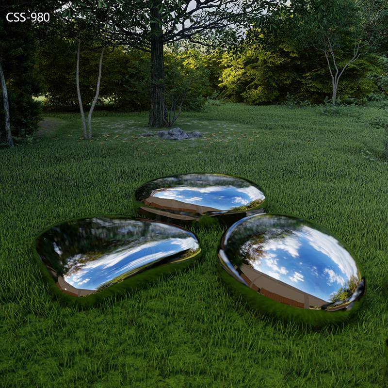 Cobblestone Mirror Stainless Steel Sculptures - YouFine Sculpture