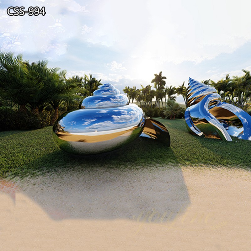 Outdoor Beach Decor - Stainless Steel Conch Sculpture- YouFine