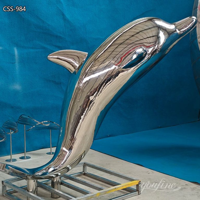 Mirror Polished Stainless Steel Dolphin Sculpture - Stainless Steel ...