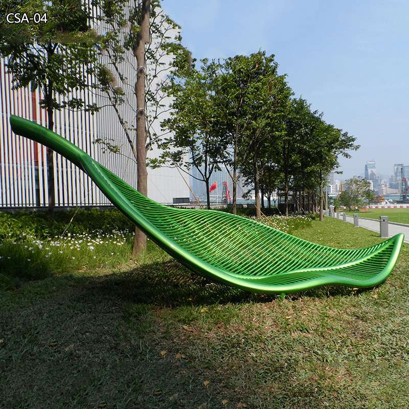 Green Metal Garden Leaf Sculptures for Outdoor - YouFine