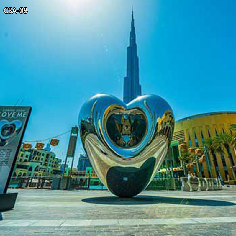 Large Welded Metal Heart Sculpture for Outdoor- YouFine Sculpture