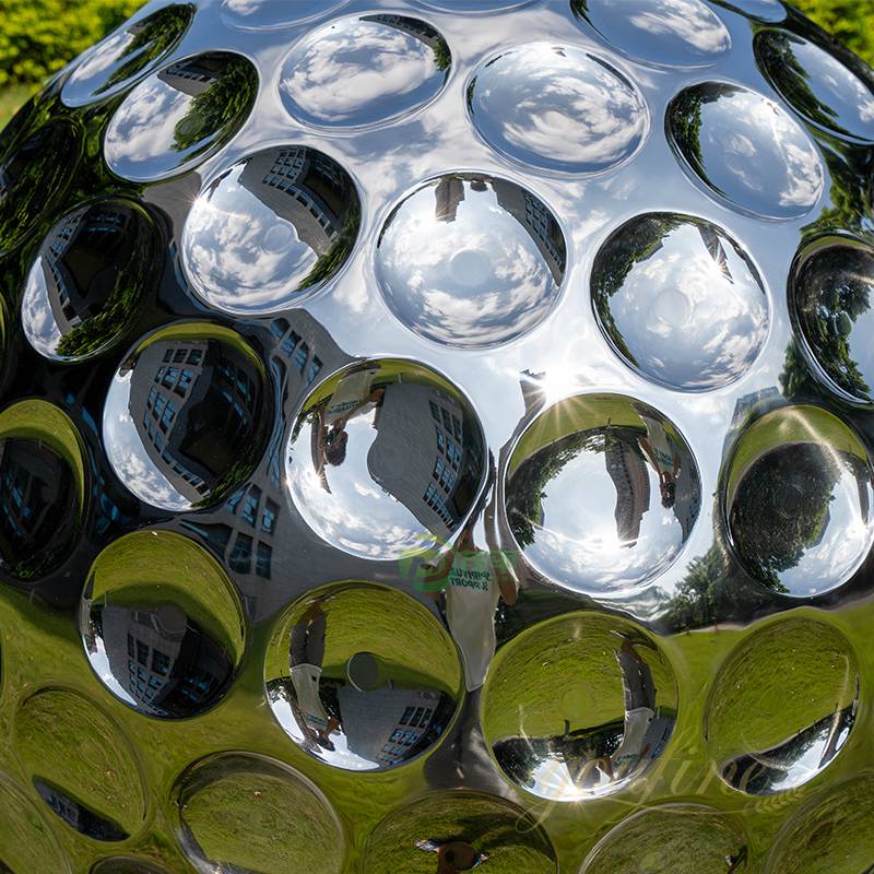 Mirror Stainless Steel Golf Ball Sculptur - Stainless Steel Sculpture