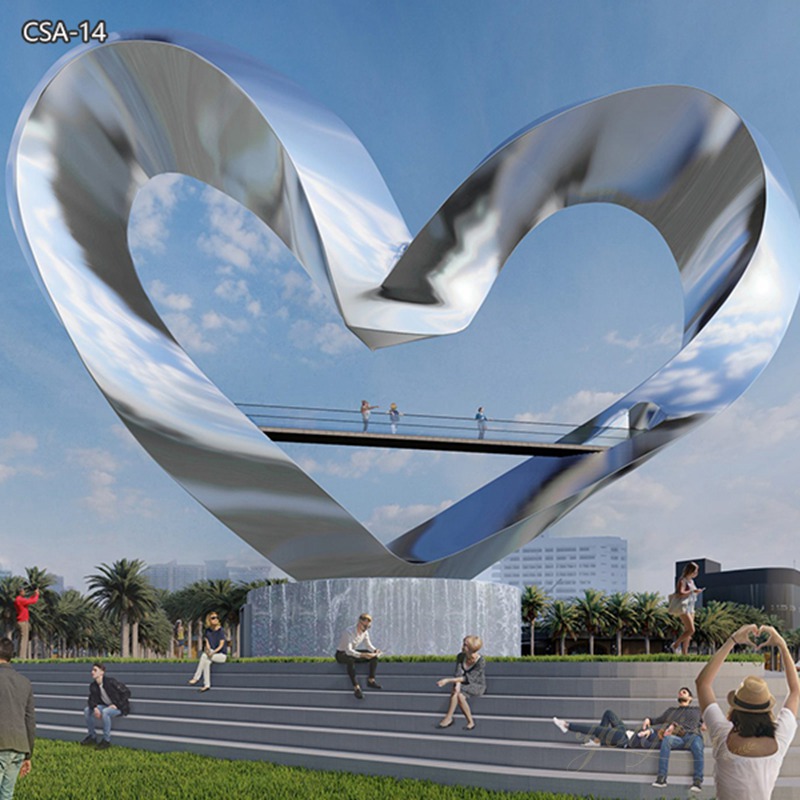Stainless Steel Large Heart Sculpture - Stainless Steel Sculpture