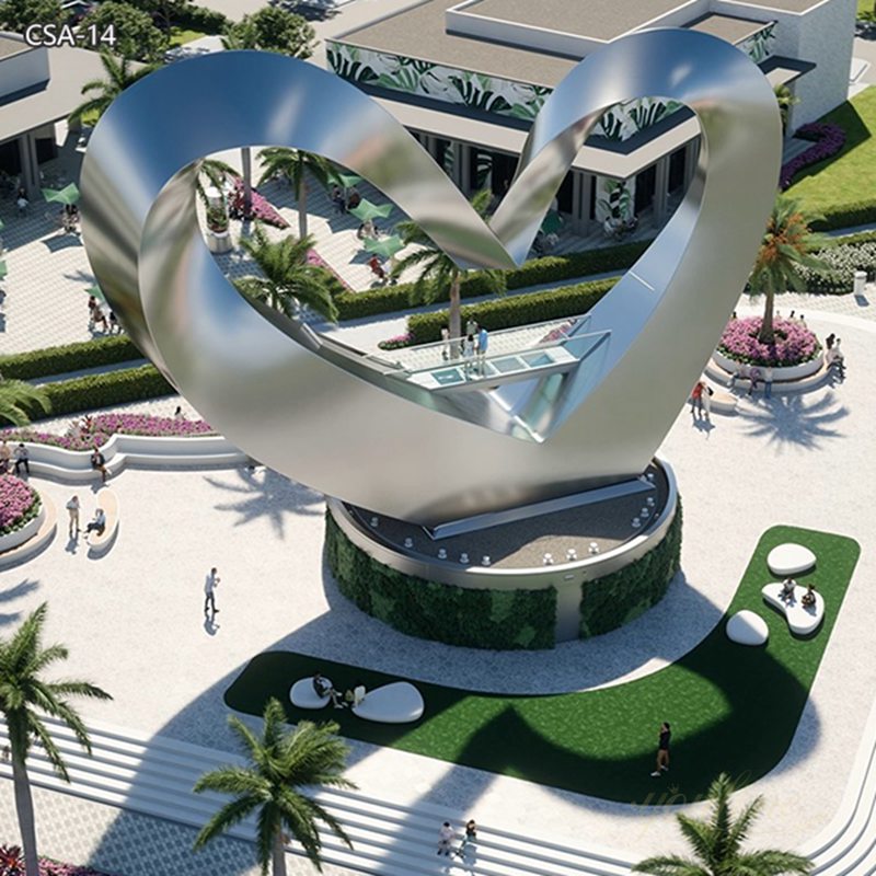 Stainless Steel Large Heart Sculpture - Stainless Steel Sculpture