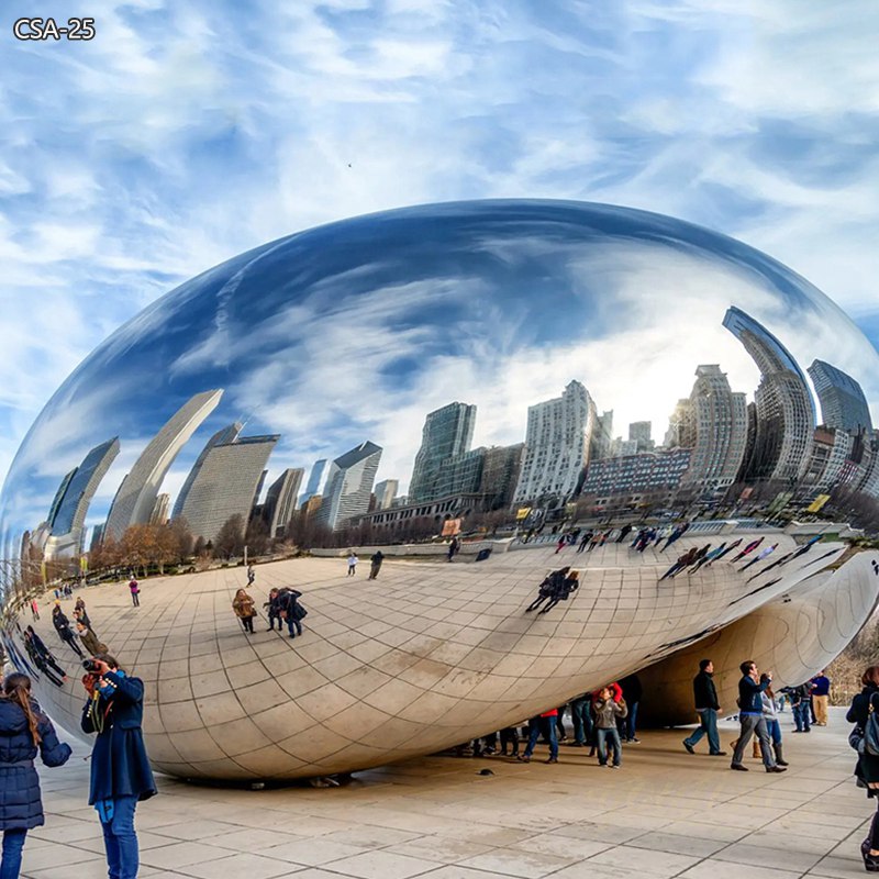 Stainless Steel Silver Bean Cloud Gate Sculpture for Outdoor