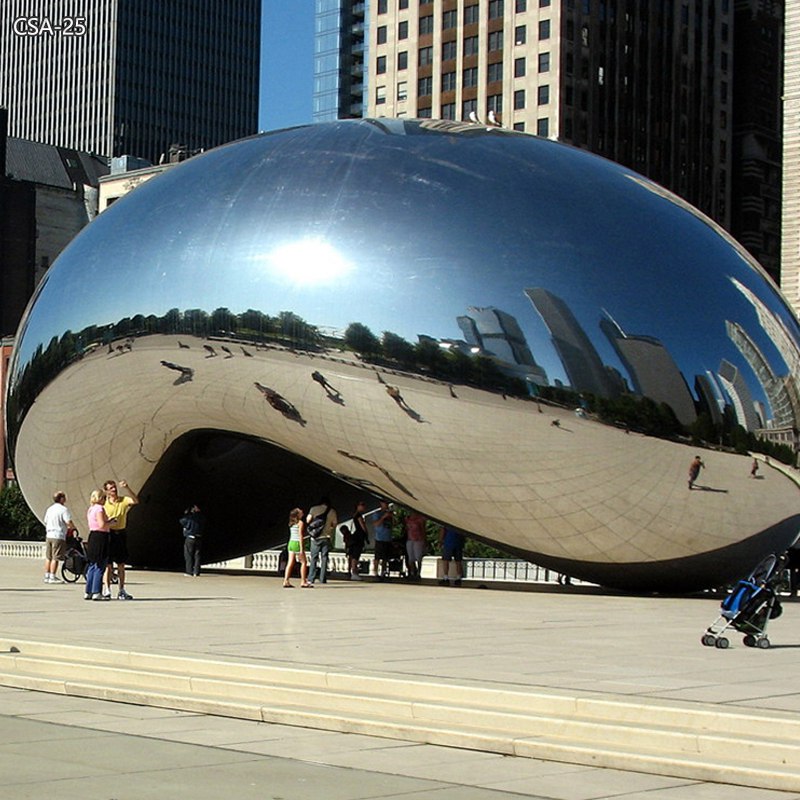 Stainless Steel Silver Bean Cloud Gate Sculpture for Outdoor