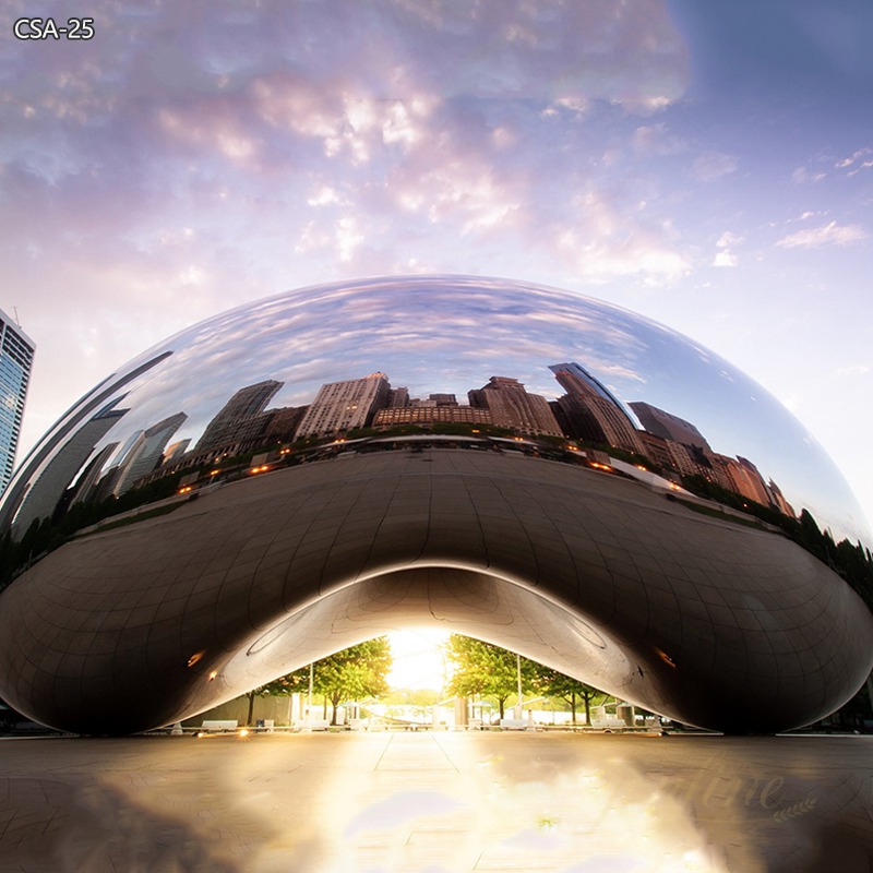 Stainless Steel Silver Bean Cloud Gate Sculpture for Outdoor