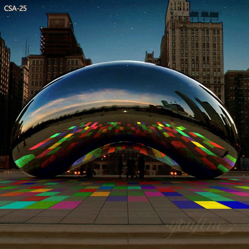 Stainless Steel Silver Bean Cloud Gate Sculpture for Outdoor