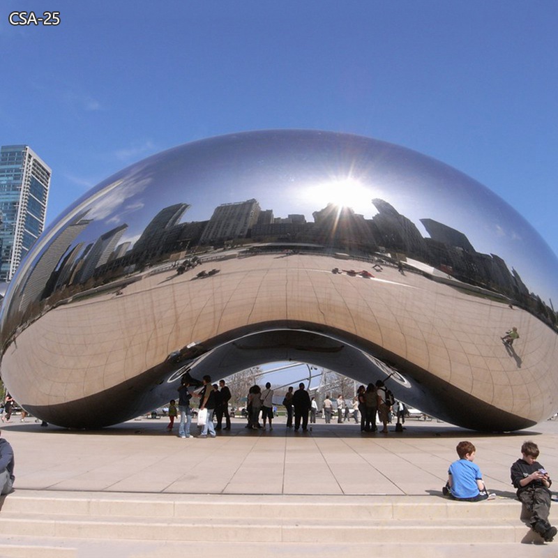 Stainless Steel Silver Bean Cloud Gate Sculpture for Outdoor