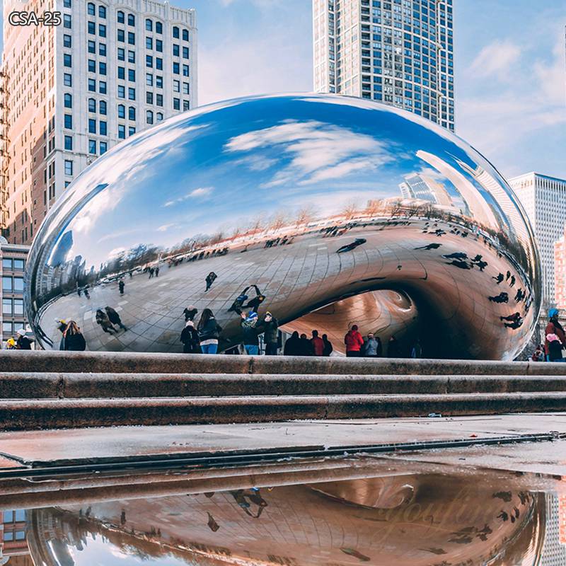 Stainless Steel Silver Bean Cloud Gate Sculpture for Outdoor