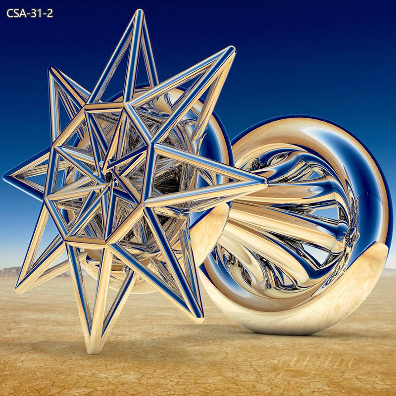 Mirror Stainless Steel Circular Sculpture- Stainless Steel Sculpture