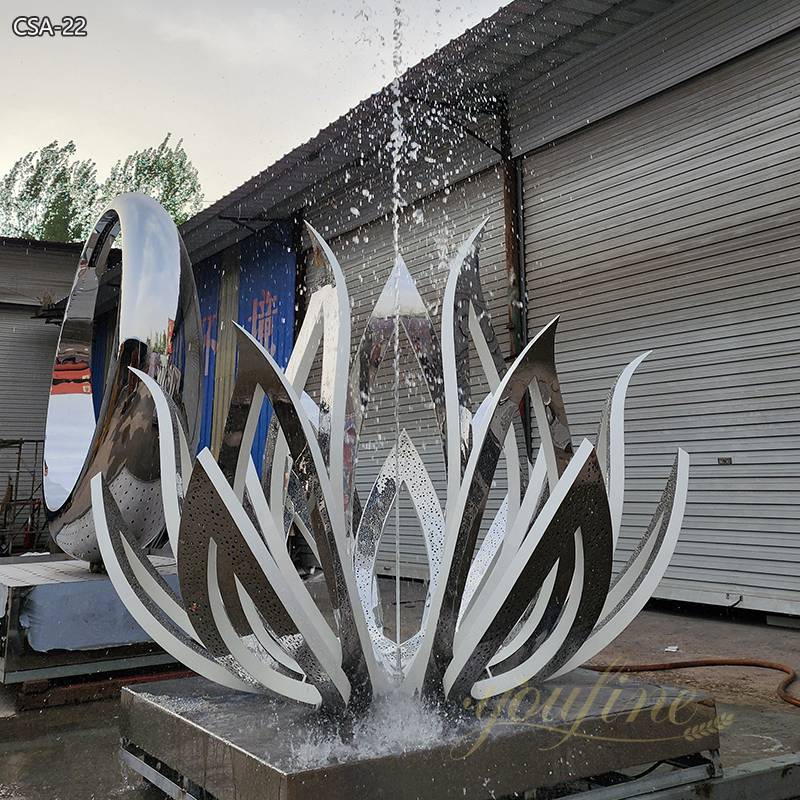 Stainless Steel Lotus Flower Sculpture Fountain