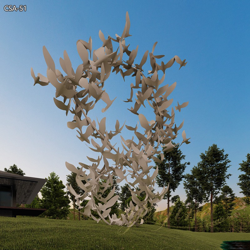 Contemporary Art Pigeon Group Metal Sculpture for Outdoor