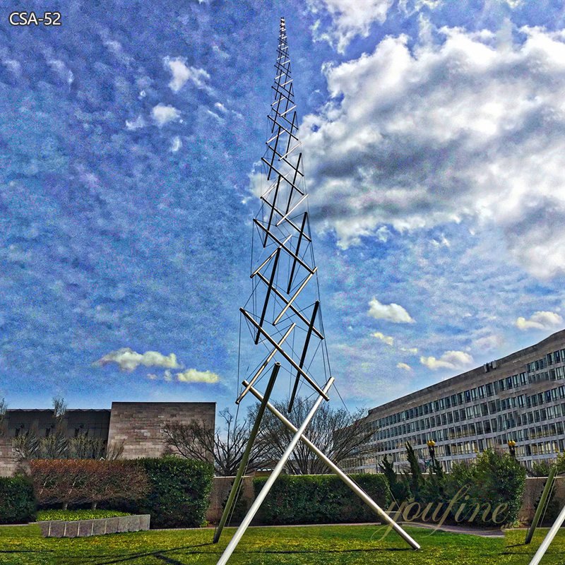 Large Public Metal Needle Tower Sculpture for Outdoor