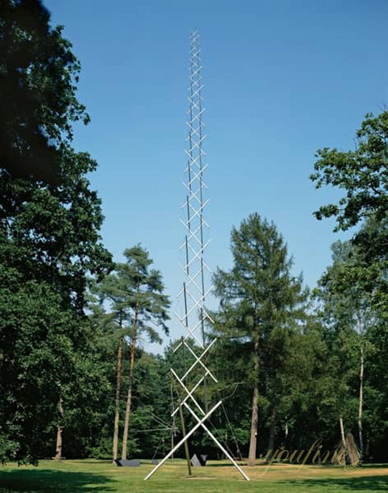 Large Public Metal Needle Tower Sculpture for Outdoor
