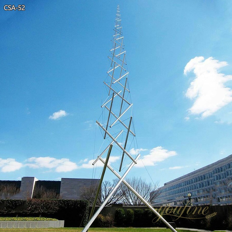 Large Public Metal Needle Tower Sculpture for Outdoor