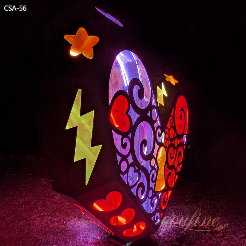 Modern Outdoor Large Heart Sculpture “Open Your Heart”