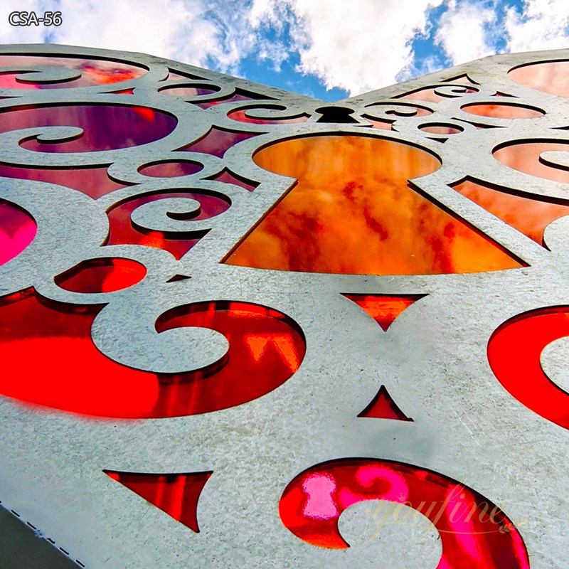 Modern Outdoor Large Heart Sculpture “Open Your Heart”