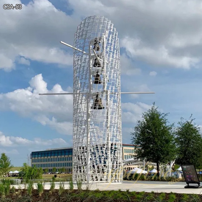 Outdoor Public Metal Art Structure Bell Tower Sculpture - Stainless ...