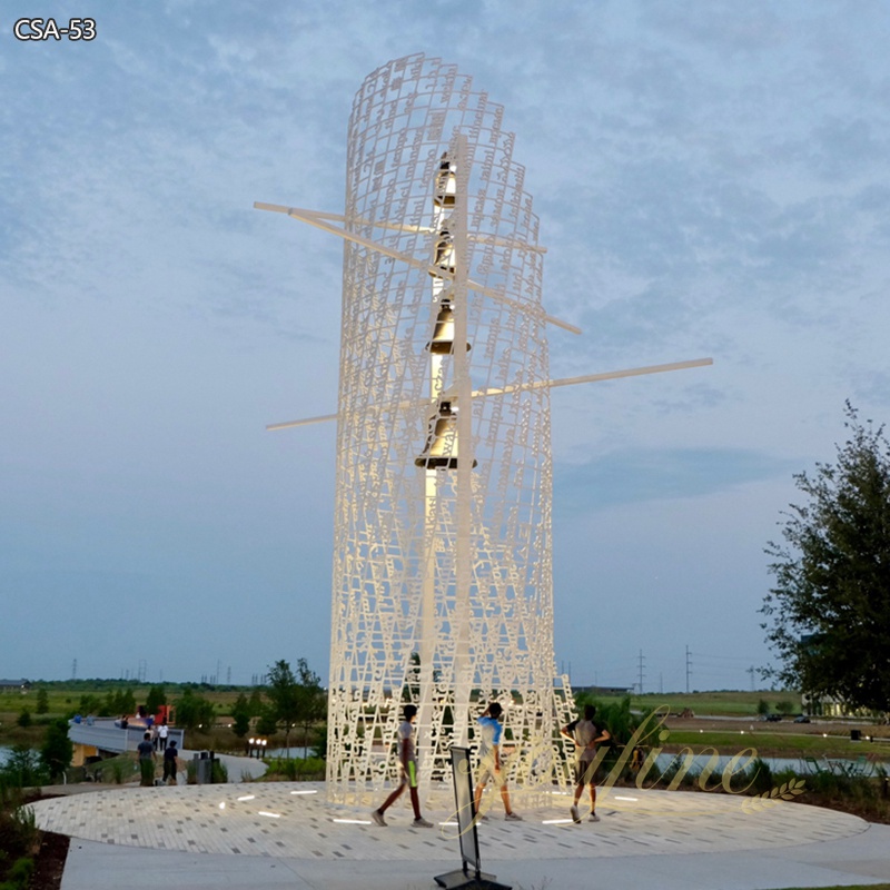 Outdoor Public Metal Art Structure Bell Tower Sculpture - Stainless ...