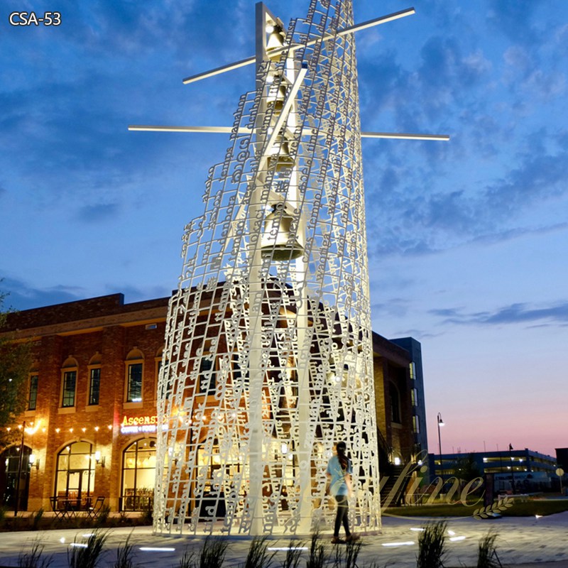 Outdoor Public Metal Art Structure Bell Tower Sculpture - Stainless ...