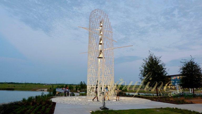 Outdoor Public Metal Art Structure Bell Tower Sculpture - Stainless ...