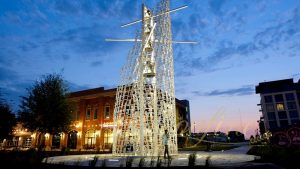 Outdoor Public Metal Art Structure Bell Tower Sculpture - Stainless ...