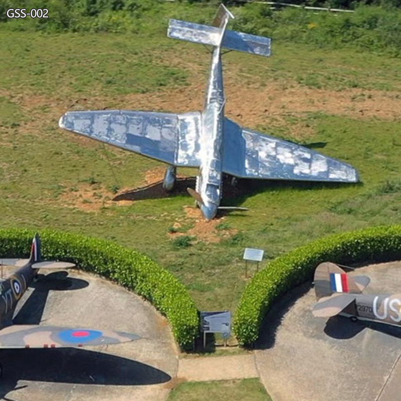 Large Fighter Jet Metal Airplane Sculpture for Memorial