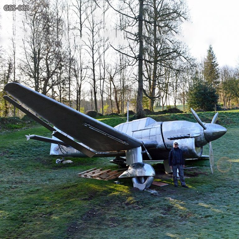 Large Fighter Jet Metal Airplane Sculpture for Memorial