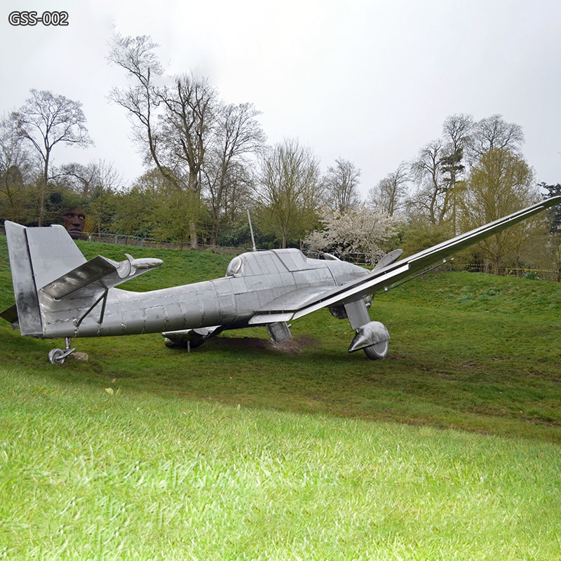 Large Fighter Jet Metal Airplane Sculpture for Memorial