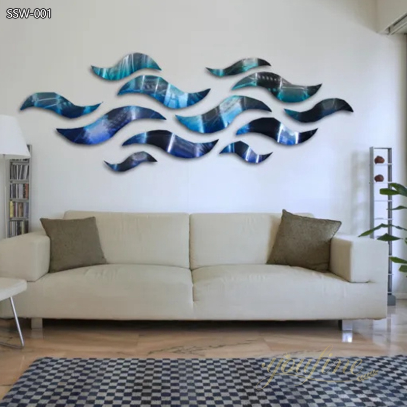 Modern Abstract Metal Wave Sculpture for Wall SSW-001