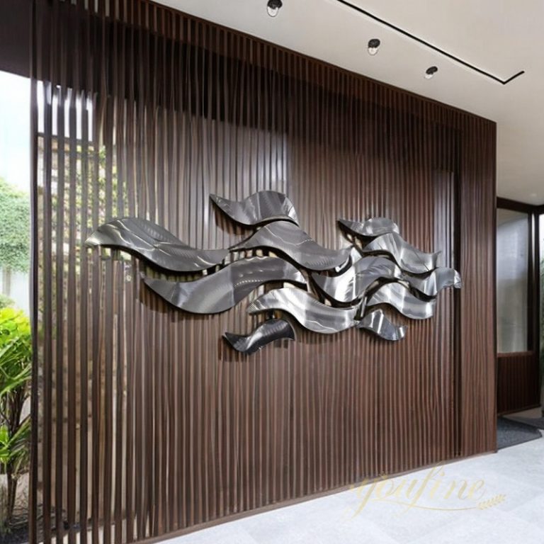 Modern Abstract Metal Wave Sculpture for Wall SSW-001