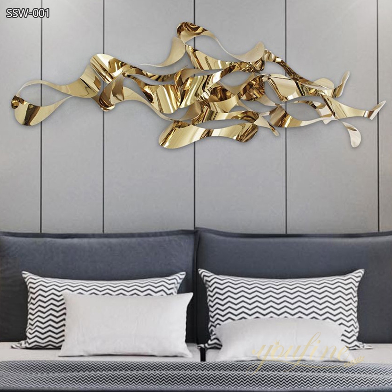 Modern Abstract Metal Wave Sculpture for Wall SSW-001