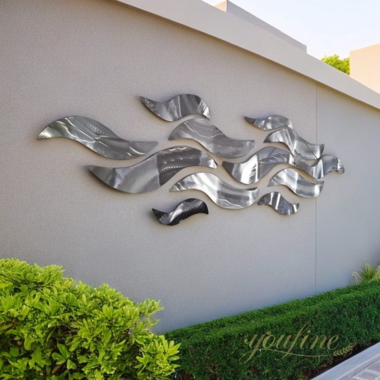 Modern Abstract Metal Wave Sculpture for Wall SSW-001