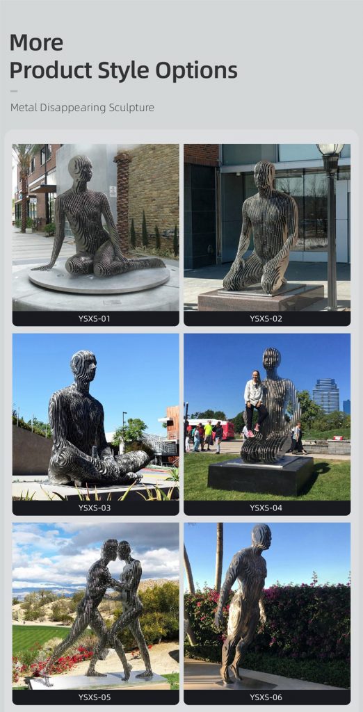 Large Metal Sliced Disappearing Sculpture- Stainless Steel Sculpture