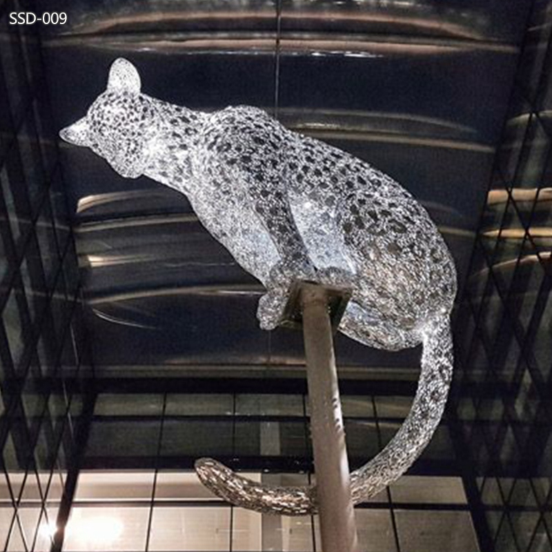 Metal Lighting Large Leopard Sculpture Art Installation SSD-009