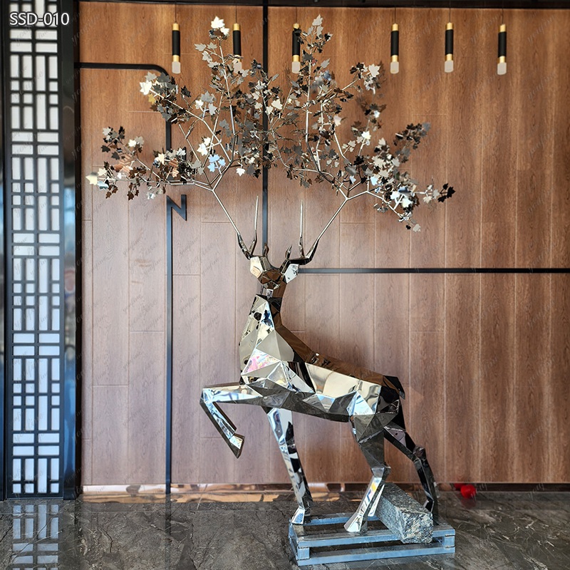 Mesmerize Geometric Metal Deer Sculptures for Lobby SSD-010