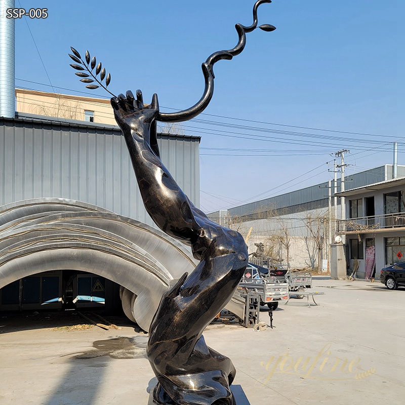 Imitation Bronze Stainless Steel Tree People Sculpture - YouFine