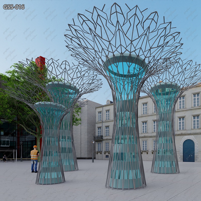 Giant Stainless Steel Sculptural Shade Canopy for Sale
