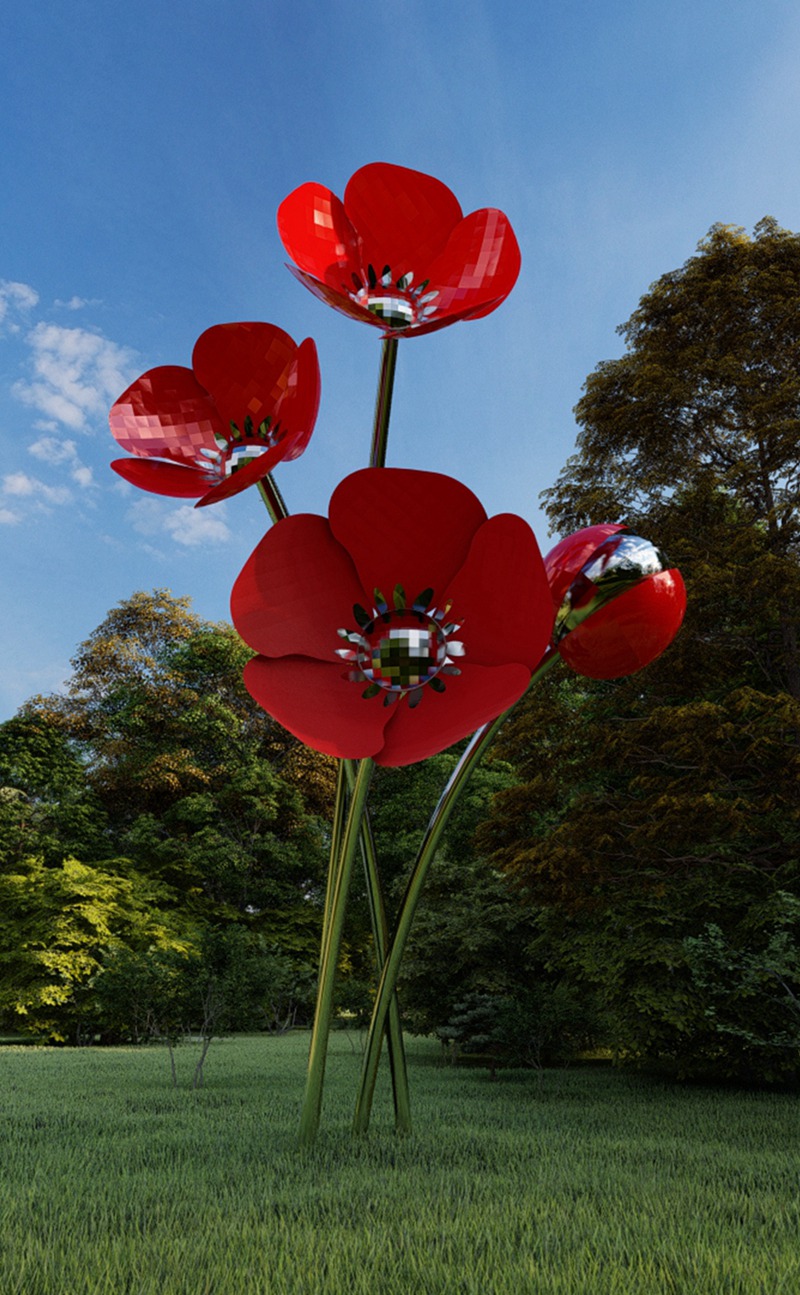 Metal Flower Sculpture