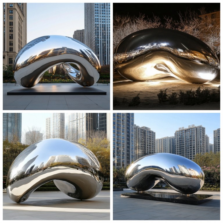 Stainless Steel Bean Cloud Gate Replica Sculpture for Outdoor