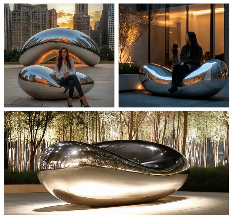 Stainless Steel Bean Cloud Gate Replica Sculpture for Outdoor