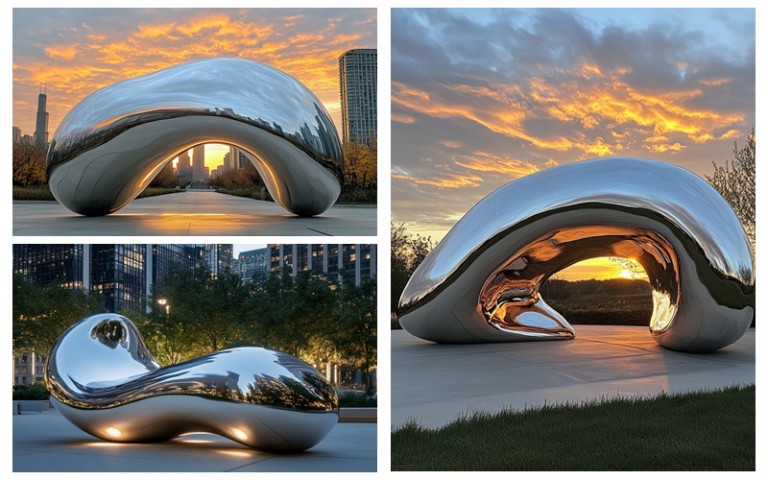 Stainless Steel Bean Cloud Gate Replica Sculpture for Outdoor