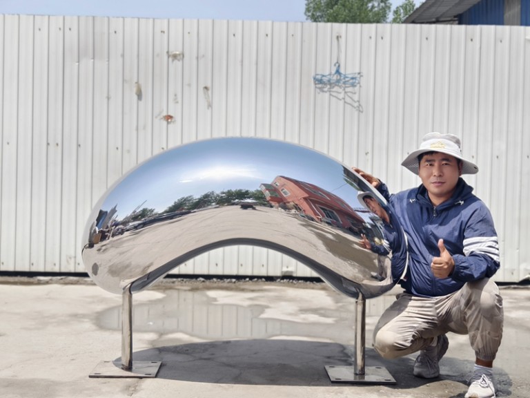 Stainless Steel Silver Bean Cloud Gate Sculpture for Outdoor