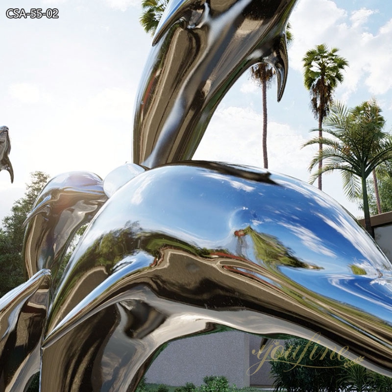 Mirror Polished Stainless Steel Dolphin Sculpture - Stainless Steel ...