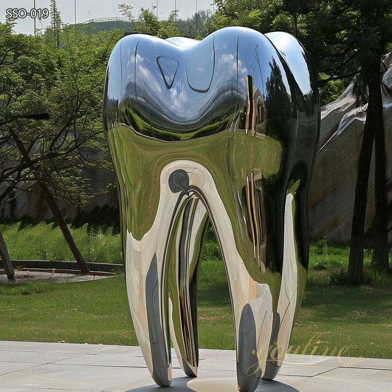 Modern Polished Stainless Steel Teeth Sculptures for Sale SSO-019