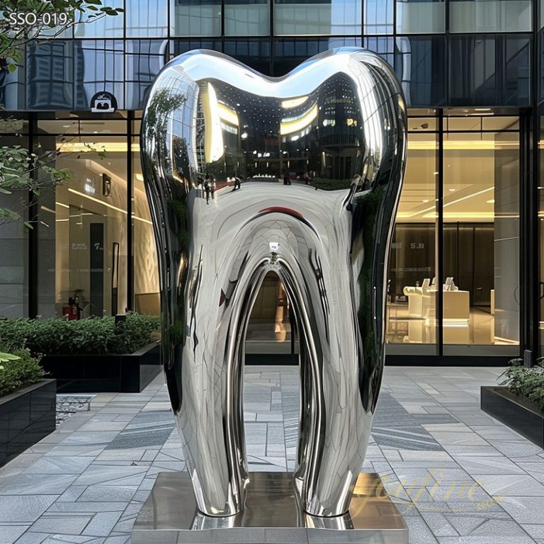 Modern Polished Stainless Steel Teeth Sculptures for Sale SSO-019
